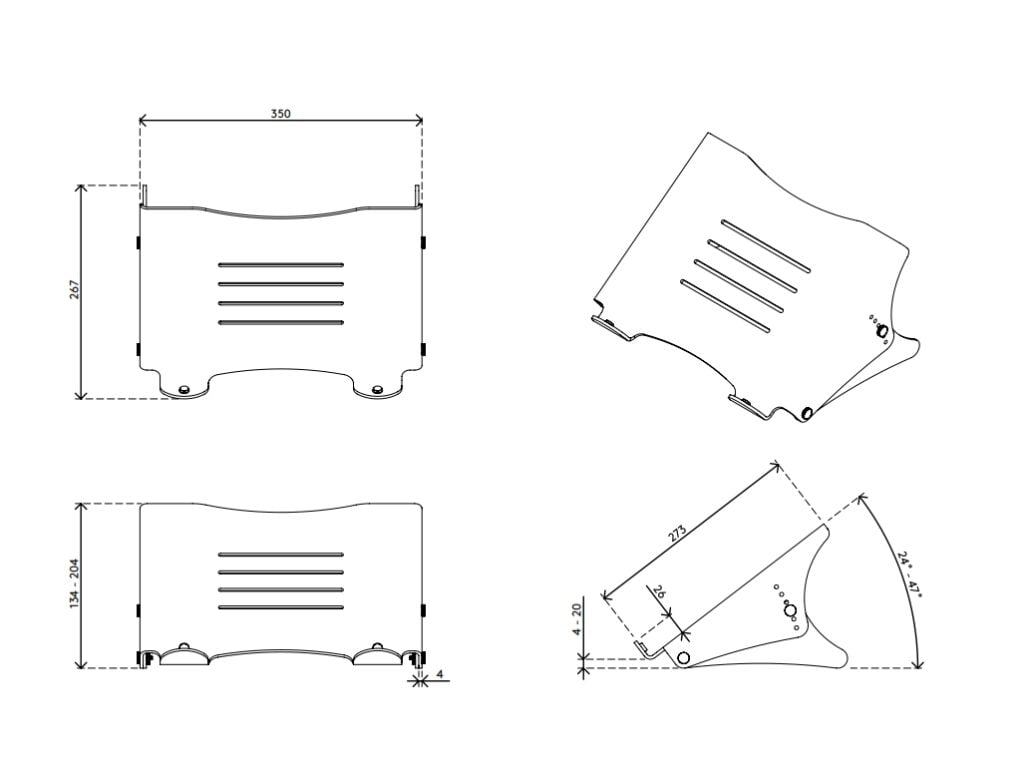 Addit Adjustable Laptop Riser Raises The Screen To Eye Level