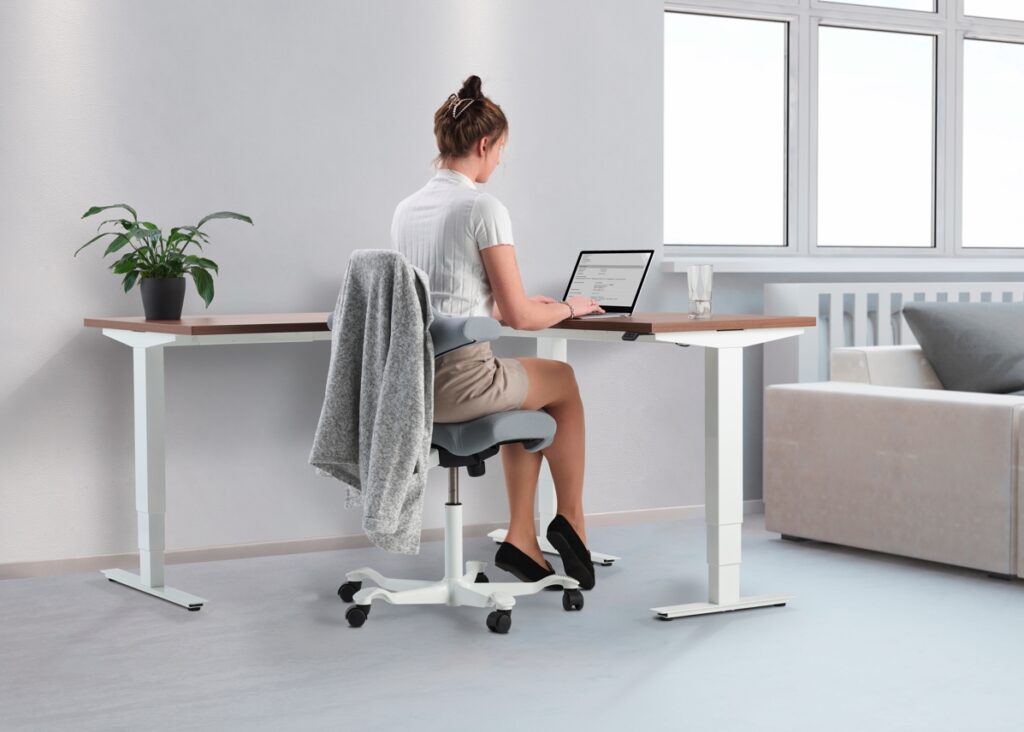 Advance Sit Stand Corner Desk | Easy Adjustment & Larger Top