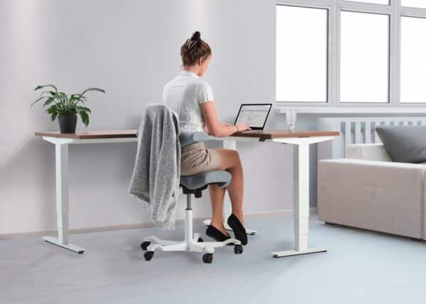 Advance Sit Stand Corner Desk | Easy Adjustment & Larger Top