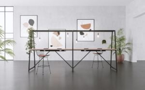 Canopy Table | Desk Or Poseur High | Overhead Plants, Lights