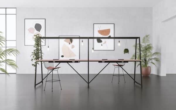Canopy Table | Desk Or Poseur High | Overhead Plants, Lights
