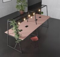 Canopy Table | Desk Or Poseur High | Overhead Plants, Lights