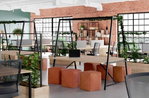 Canopy Table | Desk Or Poseur High | Overhead Plants, Lights