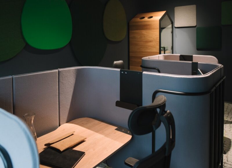 Leaf Pods And Sofas For Creating Working And Social Zones