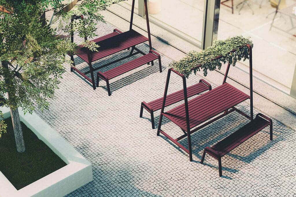 Osti Cloud Table | With Overhead Canopy | Use Indoors Or Out