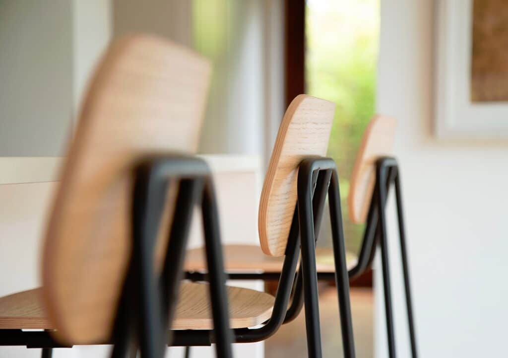 Swing Chair And Stool Are Stackable With A Tubular Sled Base