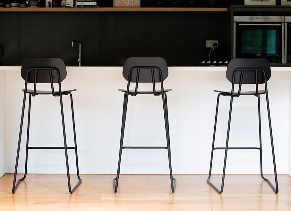 Swing Chair And Stool Are Stackable With A Tubular Sled Base