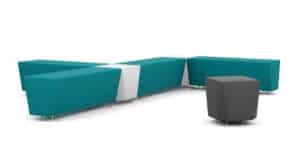 Tandem Seating Stylish Minimalist Two Seater Bench And Cube