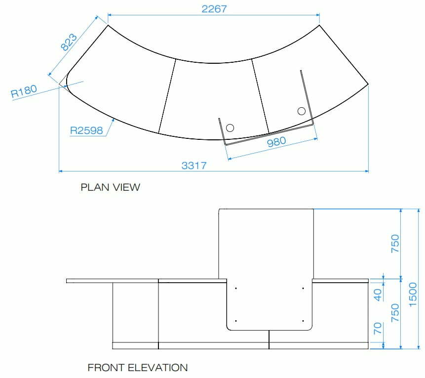 Zed-Shield Reception Desk | Various Designs For 1 or 2 Staff