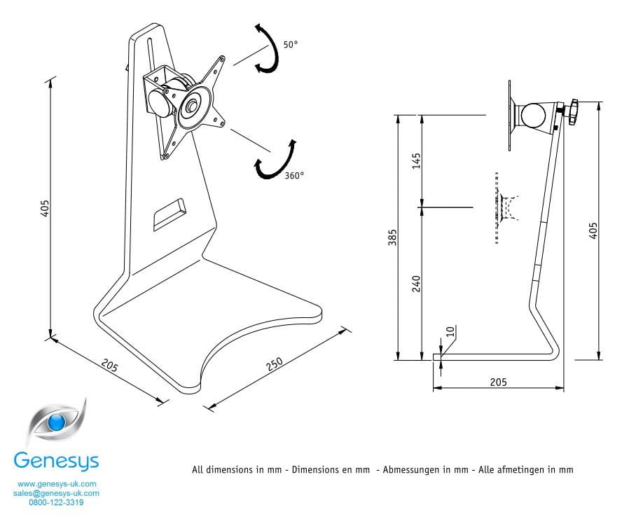 Dataflex 49.302 | ViewMate Acrylic Monitor Stand