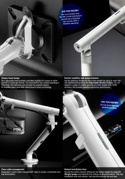 Flo Monitor Arm Quick And Easy Adjustment Of Screen Position